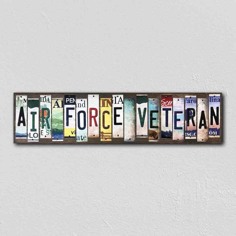 Air Force Veteran License Plate Tag Strips Novelty Wood Signs WS-494 8 ...
