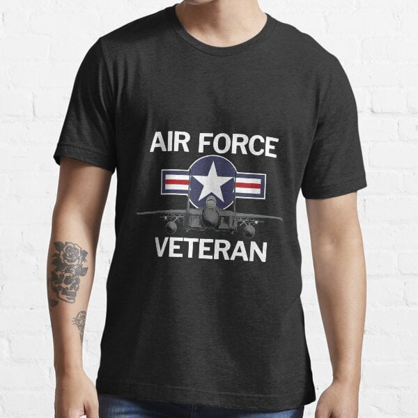 Air Force Veteran with Vintage Roundel and F15 Jet Essential T-Shirt ...
