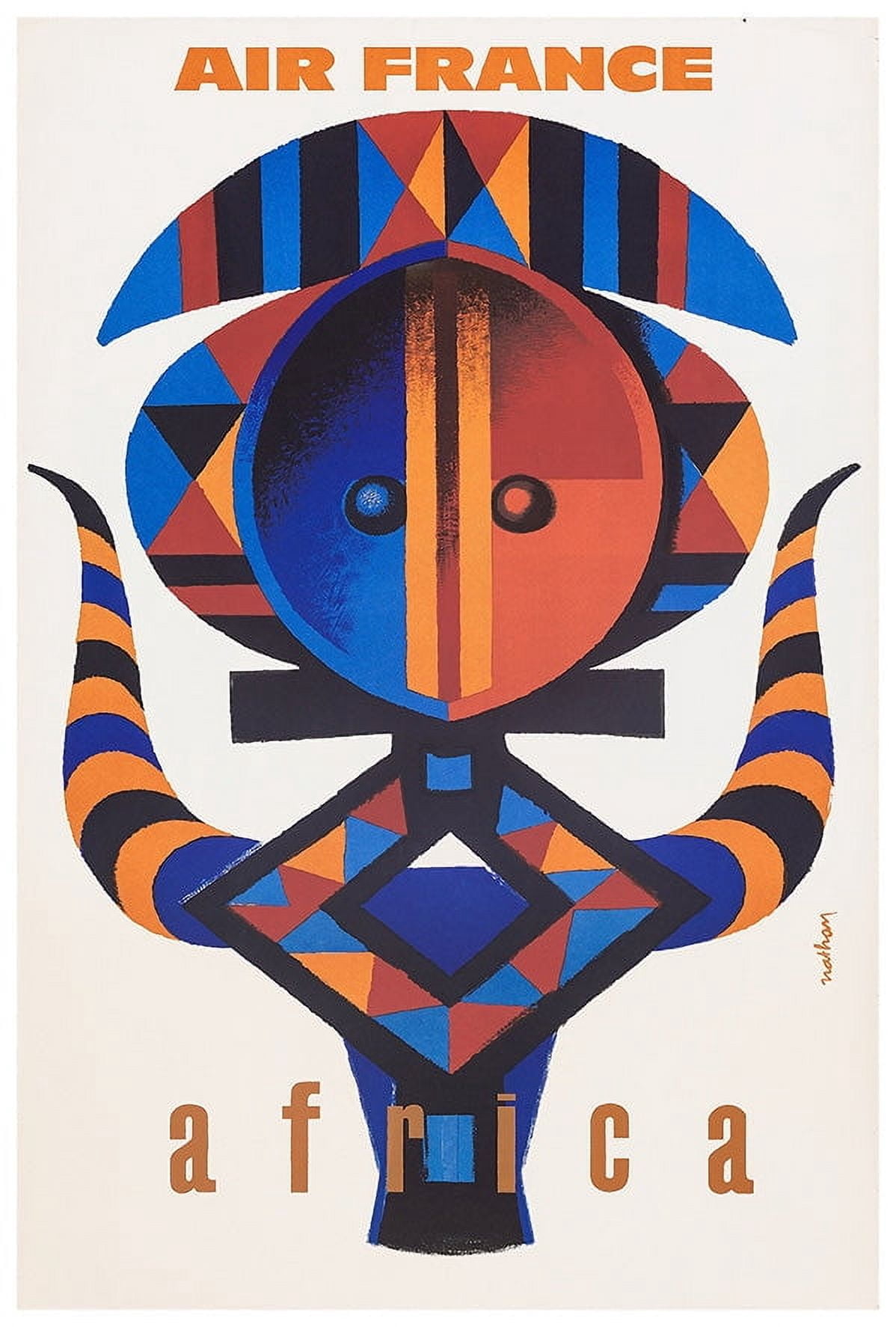 Air France - Africa - Vintage Airline Travel Poster (24x36Inches-Framed ...