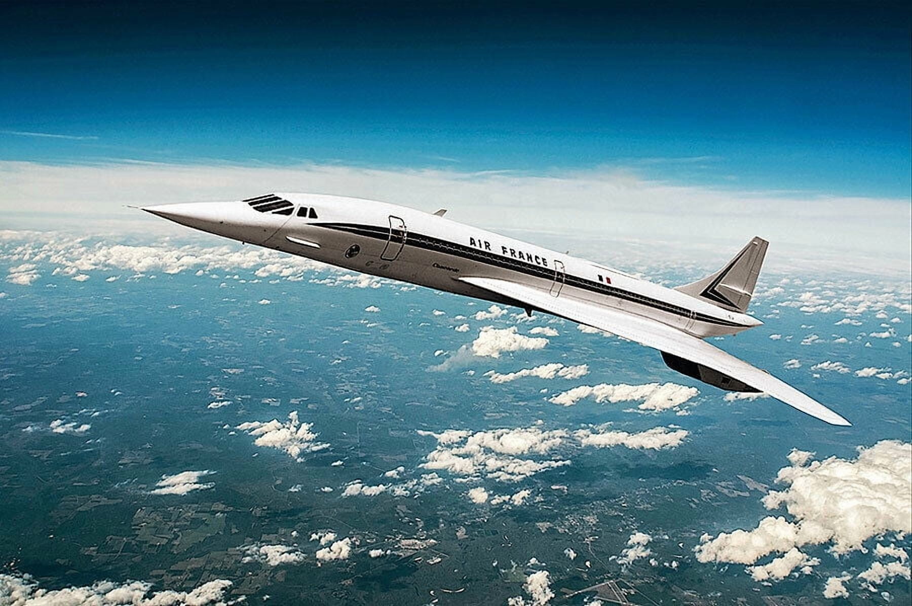 Air France Concorde Supersonic Airliner in Flight Style - 1 - 12x18 ...