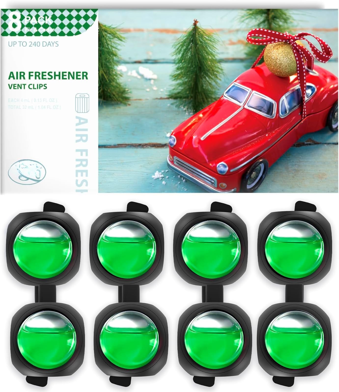 Air Freshener Vent Clips, 8 , Provides Long-Lasting Scent, Up to 240 ...