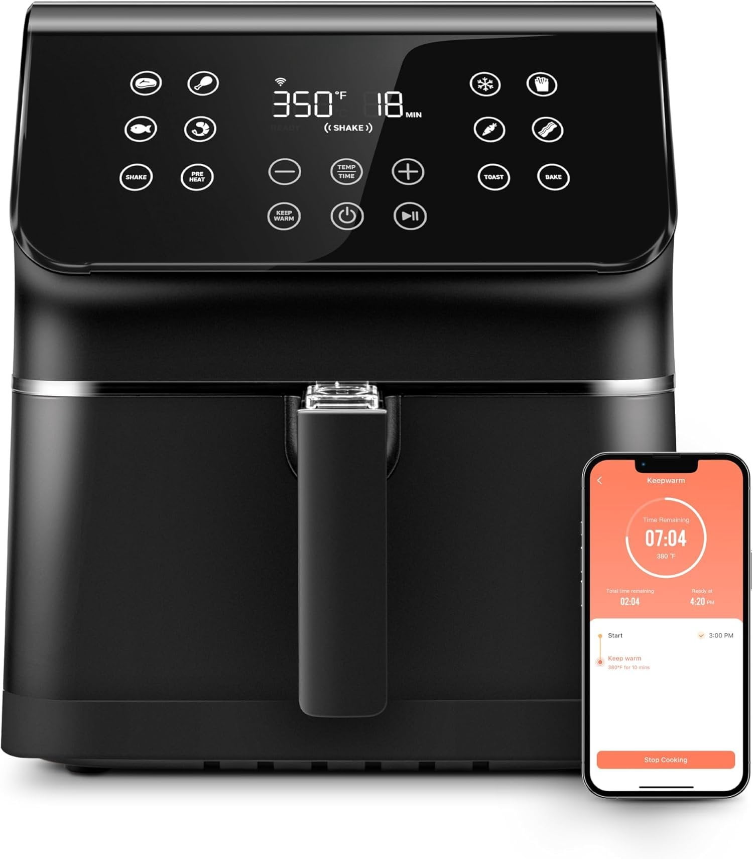 Air Fryer 5.8QT that Roast, Bake, 3-Way Control, 12-IN-1 Customizable ...