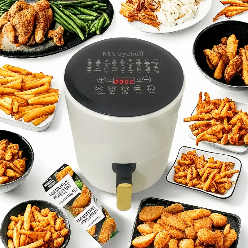 Air Fryer 6.5QT, Smart Home Visual Touch Screen Electric Fryer, Oil ...