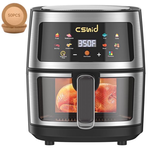 Air Fryer 7.4QT Large Capacity, Touch Screen Smart Fryers Window ...