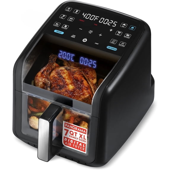 Air Fryer 7 QT - Easy View Panoramic Window & Interior Light, Guided ...