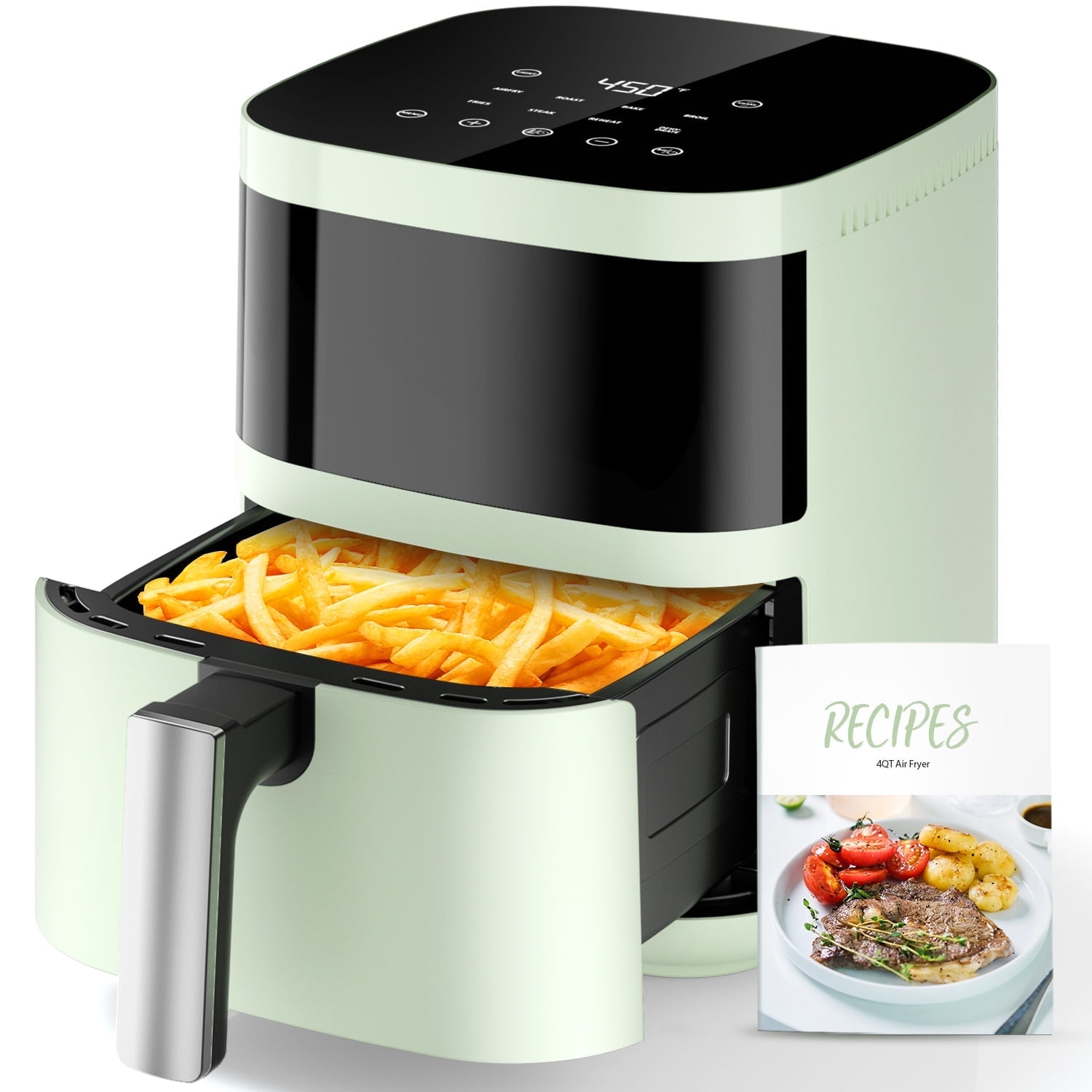 Aeitto Air Fryer, 8-in-1 Compact 4QT Digital Air Fryer and Dehydrator ...
