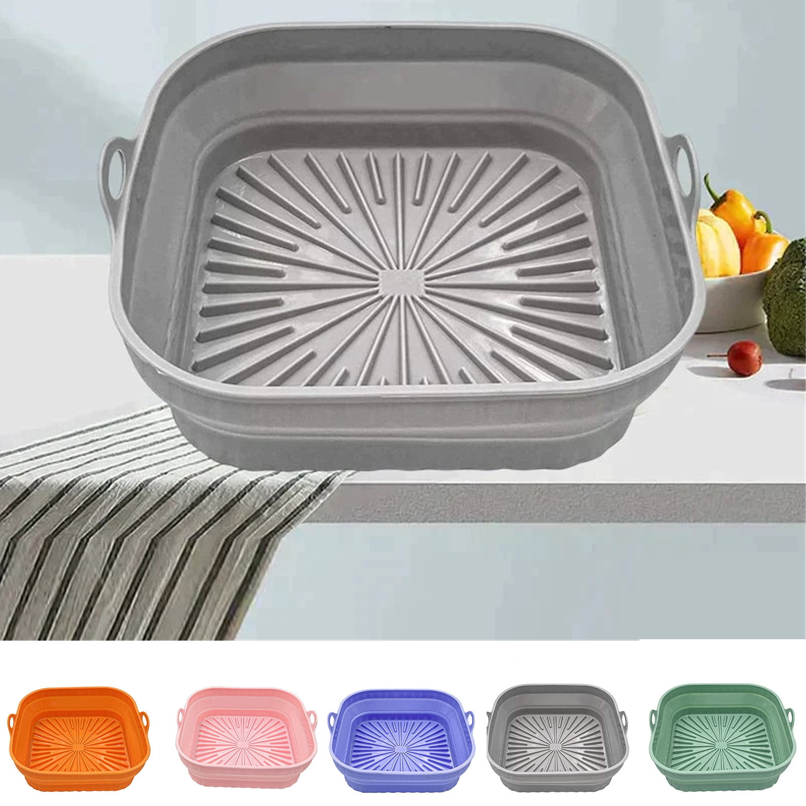 Air Fryer BBQ Mat | Extra-Thick Silicone Foldable Heat-Resistant Non ...