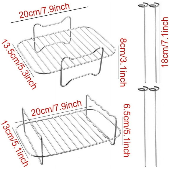 Air Fryer Baking Rack Metal Square/Round/Rectangle Oven Grill Racks ...