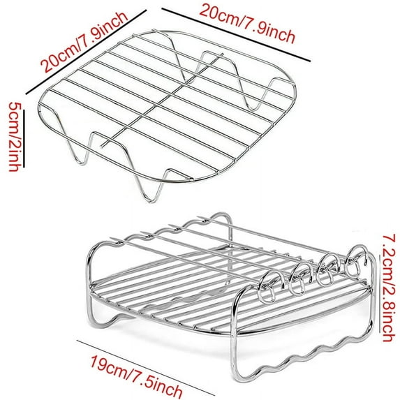Air Fryer Baking Rack Metal Square/Round/Rectangle Oven Grill Racks ...