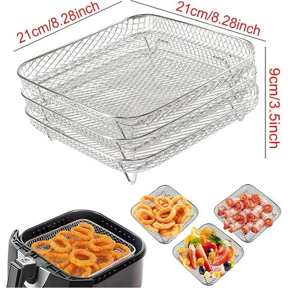 Air Fryer Baking Rack Metal Square/Round/Rectangle Oven Grill Racks ...