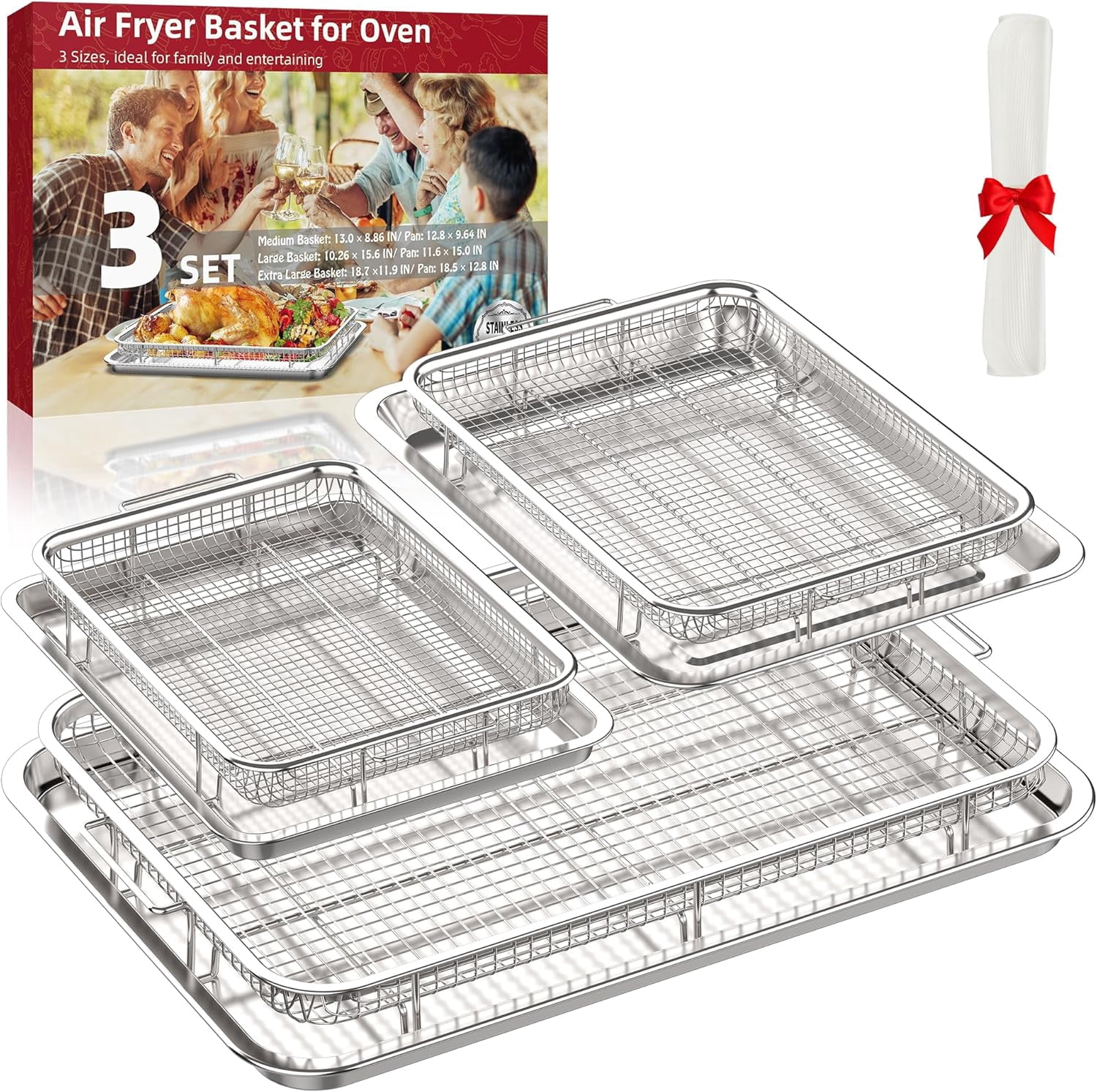 Air Fryer Basket For Oven 15 6 X 11 6 Large Air Fryer Tray And Pan