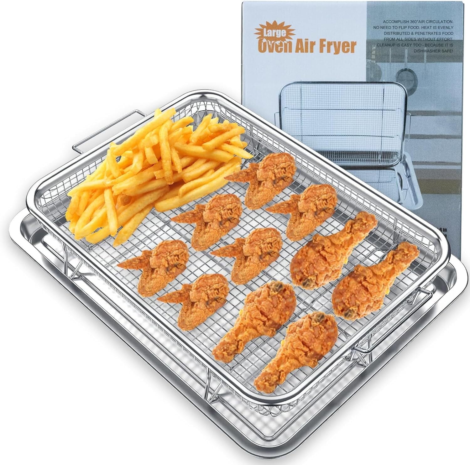 Air Fryer Basket for Oven, Stainless Steel Crisper Tray and Basket Air ...