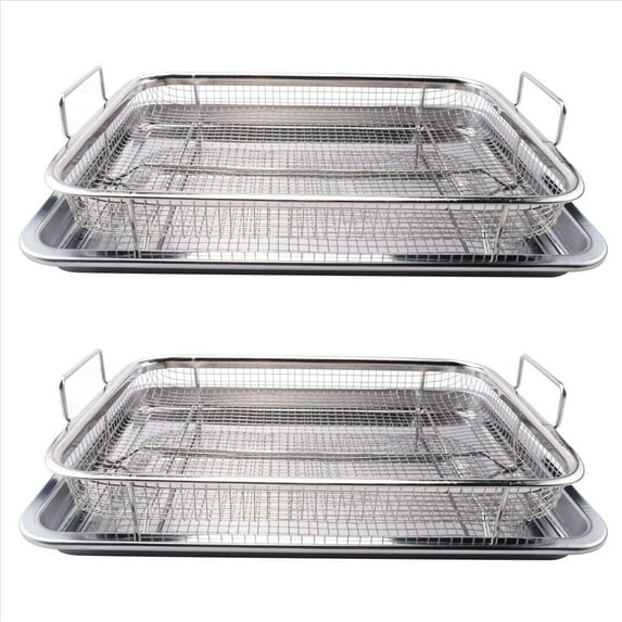 Air Fryer Basket for Oven,Stainless Steel Crisper Tray and Pan, Deluxe ...