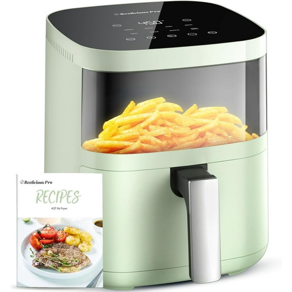 Air Fryer, Beelicious 8-in-1 Smart Compact 4QT Air Fryers with Viewing ...