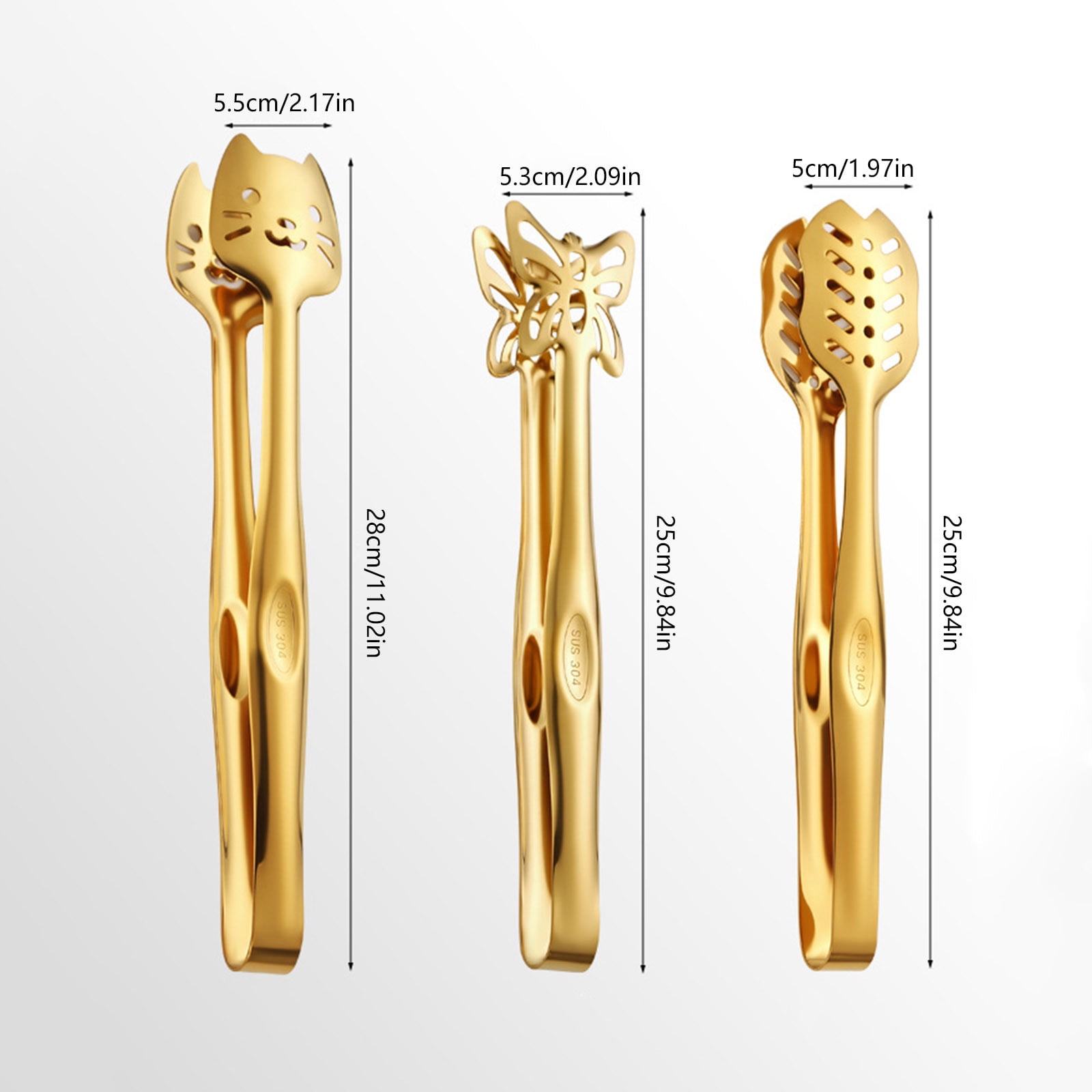 Air Fryer Cooking Tongs Stainless Steel Food Clips Retractable Bread ...