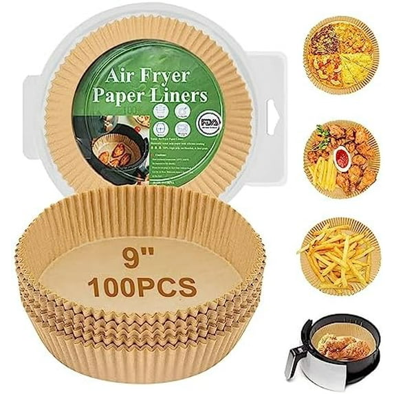Air Fryer Disposable Paper Liner, 100PCS 9 Inch Large Airfryer Liners ...