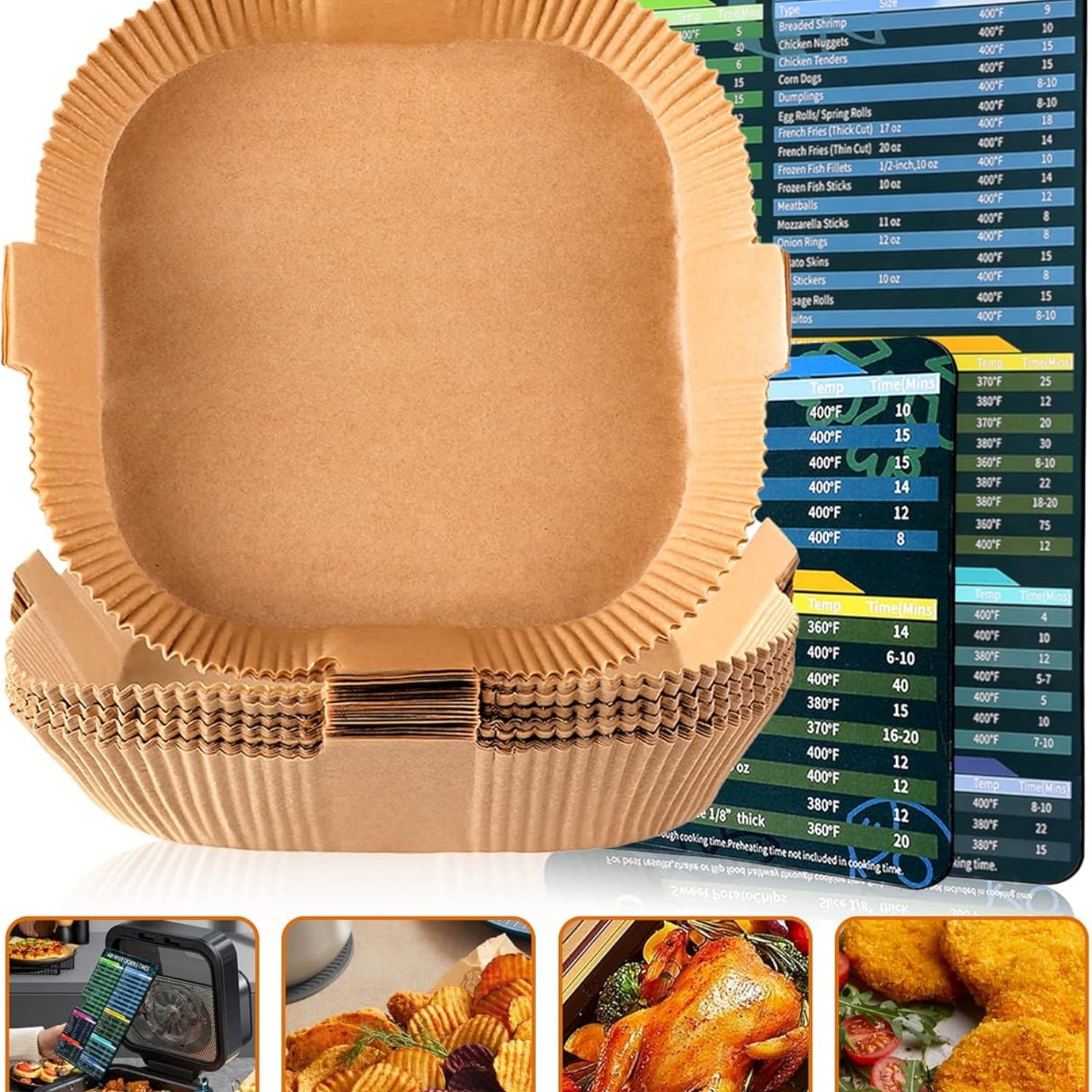 Air Fryer Disposable Paper Liner - 6.3Inch Square Non-Stick Parchment ...