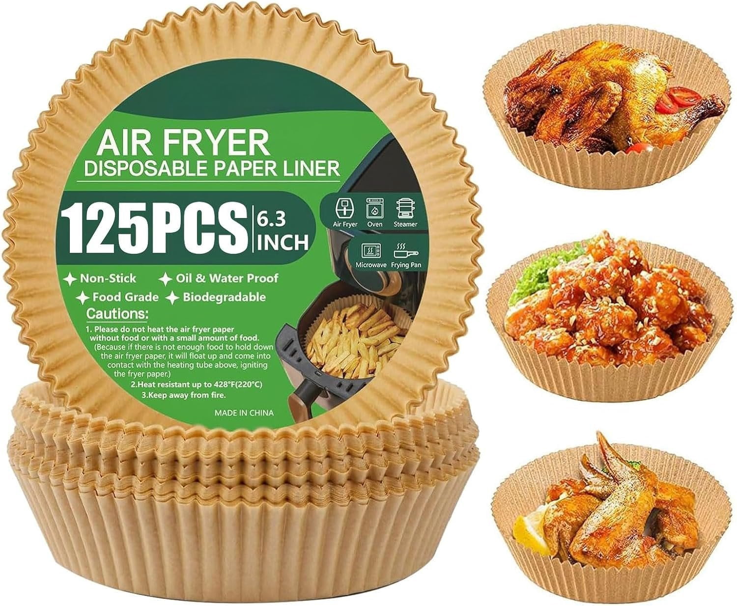 Air Fryer Disposable Paper Liner, Non- Round , AirFryer Accessories ...