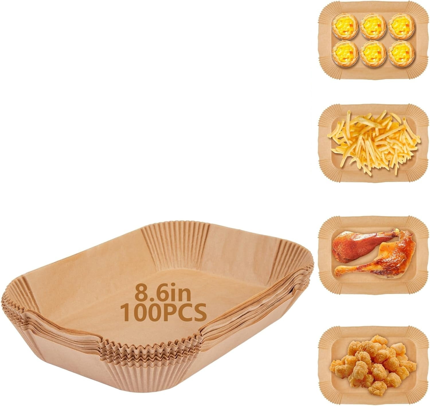 Air Fryer Disposable Paper Liner, Rectangular for Ninja 2-Basket Air ...