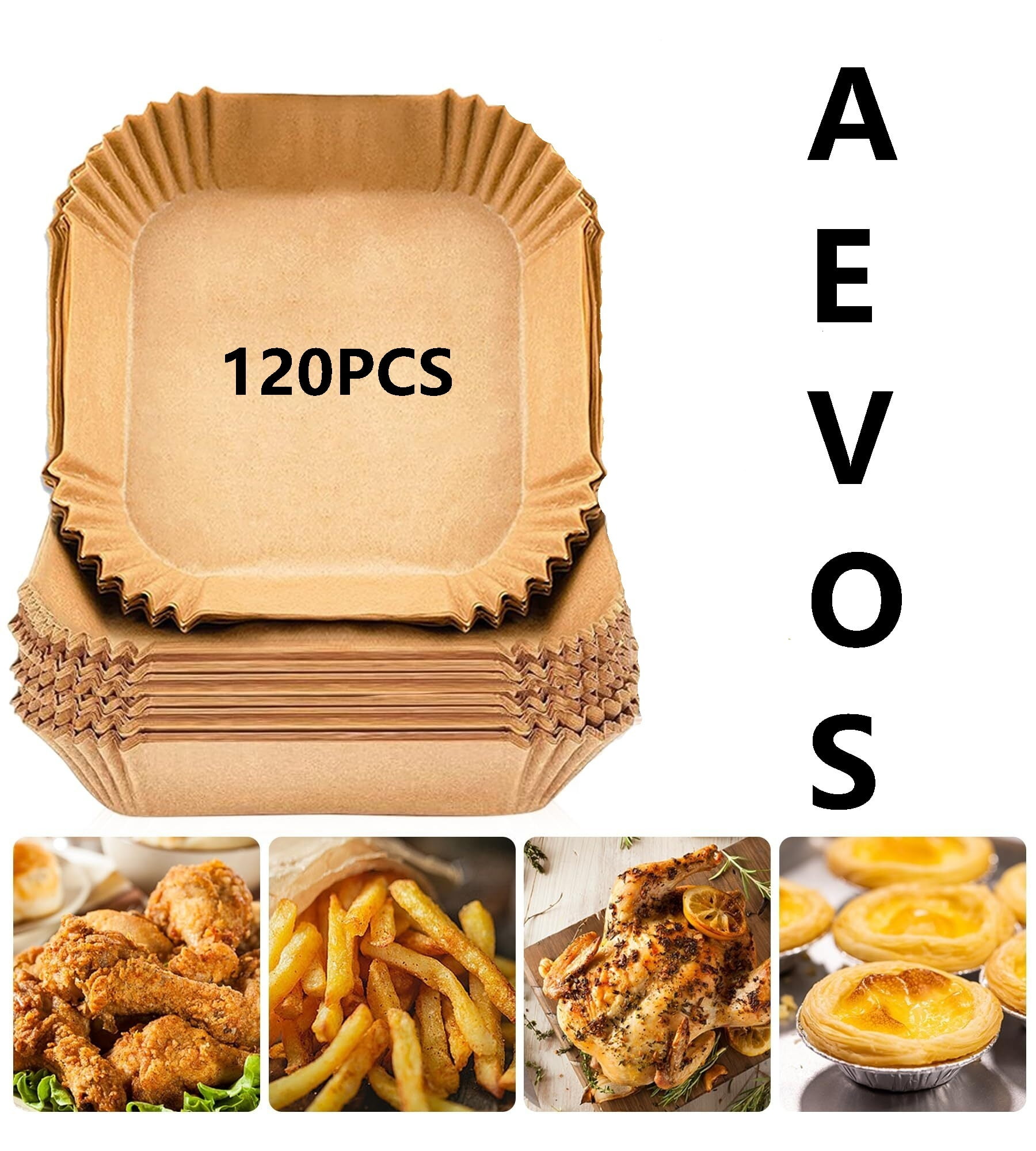 Air Fryer Disposable Paper Liners, 120 Pcs Square Airfryer Parchment ...