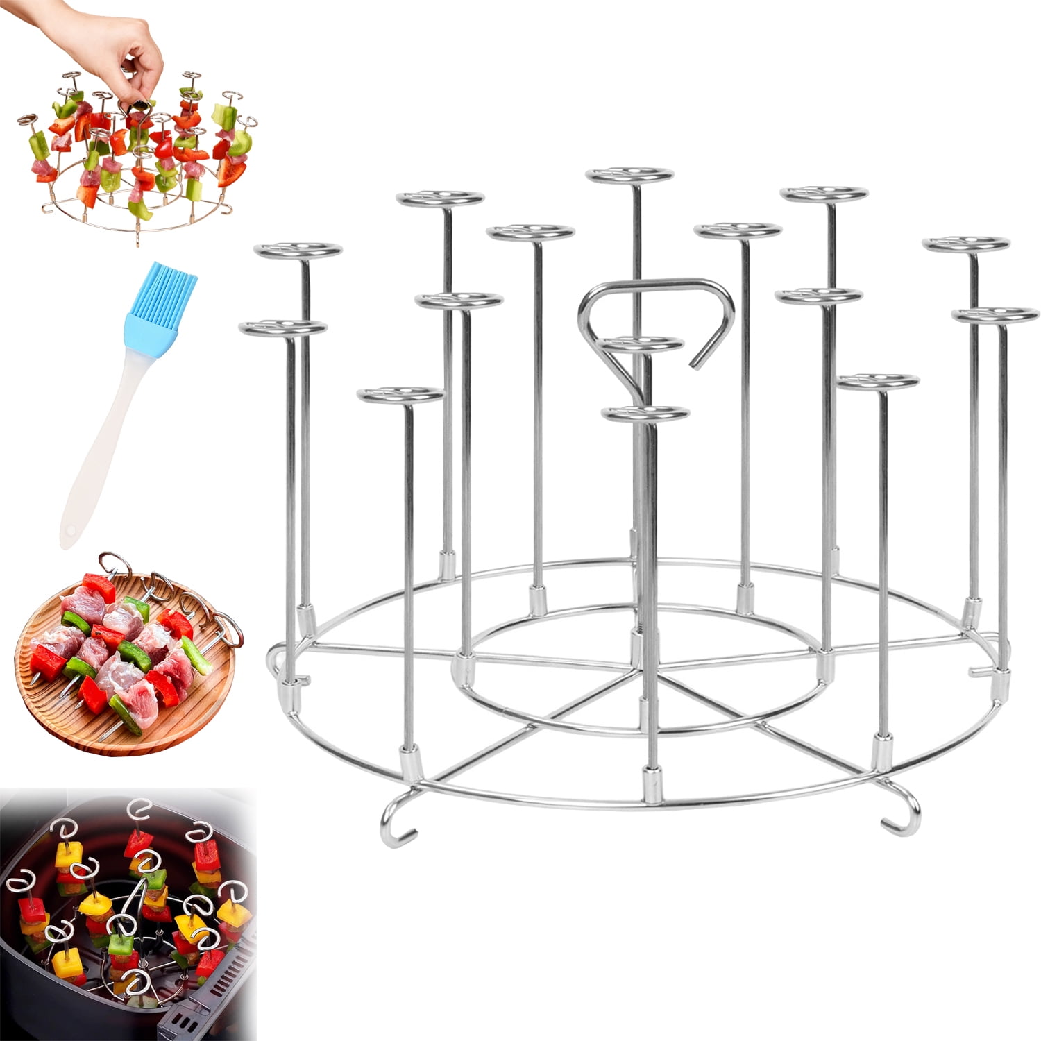 Air Fryer Kebab Rack, Stainless Steel Air Fryer Skewer Set, Vertical ...