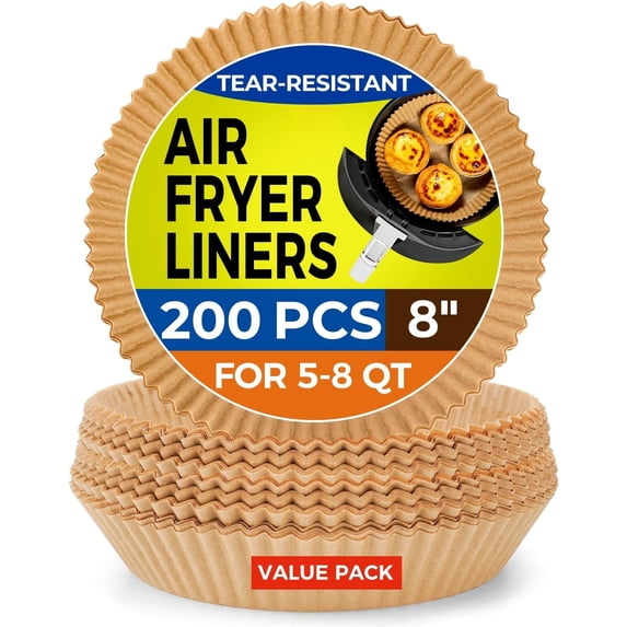 Air Fryer Liners for , 200 count 8" Round Airfryer Paper Liners ...