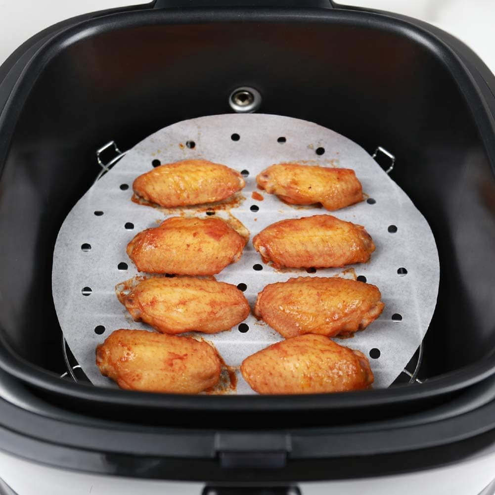 Air Fryer Liners - 7" 8.5" 9"10" Parchment Paper Bamboo Steamer liners ...