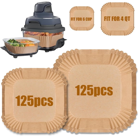Air Fryer Liners for Crispi Containers, Disposable 125 + 125 count ...