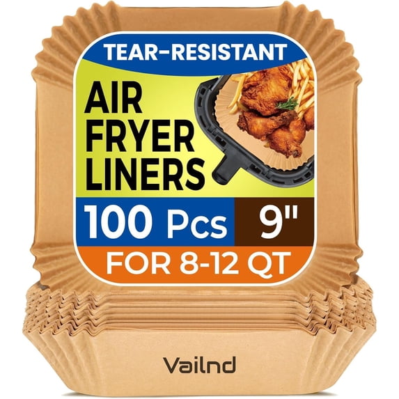 Air Fryer Liners Disposable, 100Pcs 9 Inch Max Xl Large Cooker Airfryer ...