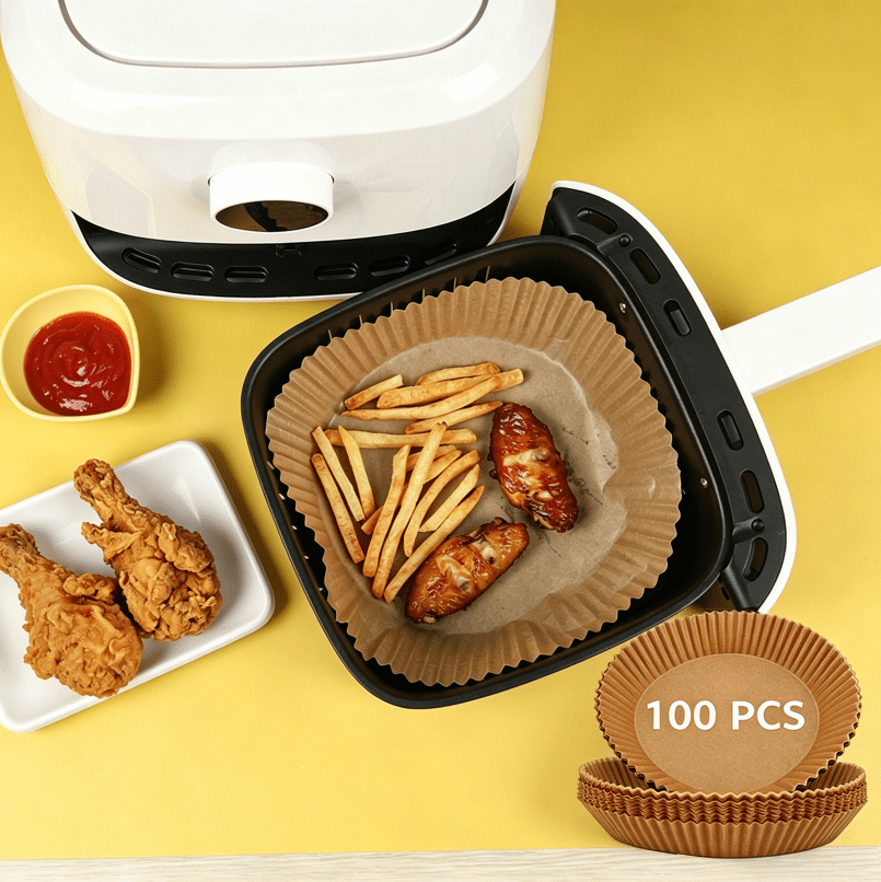 Air Fryer Liners Disposable, 100pcs 16cm/6.3in Round Food Grade ...