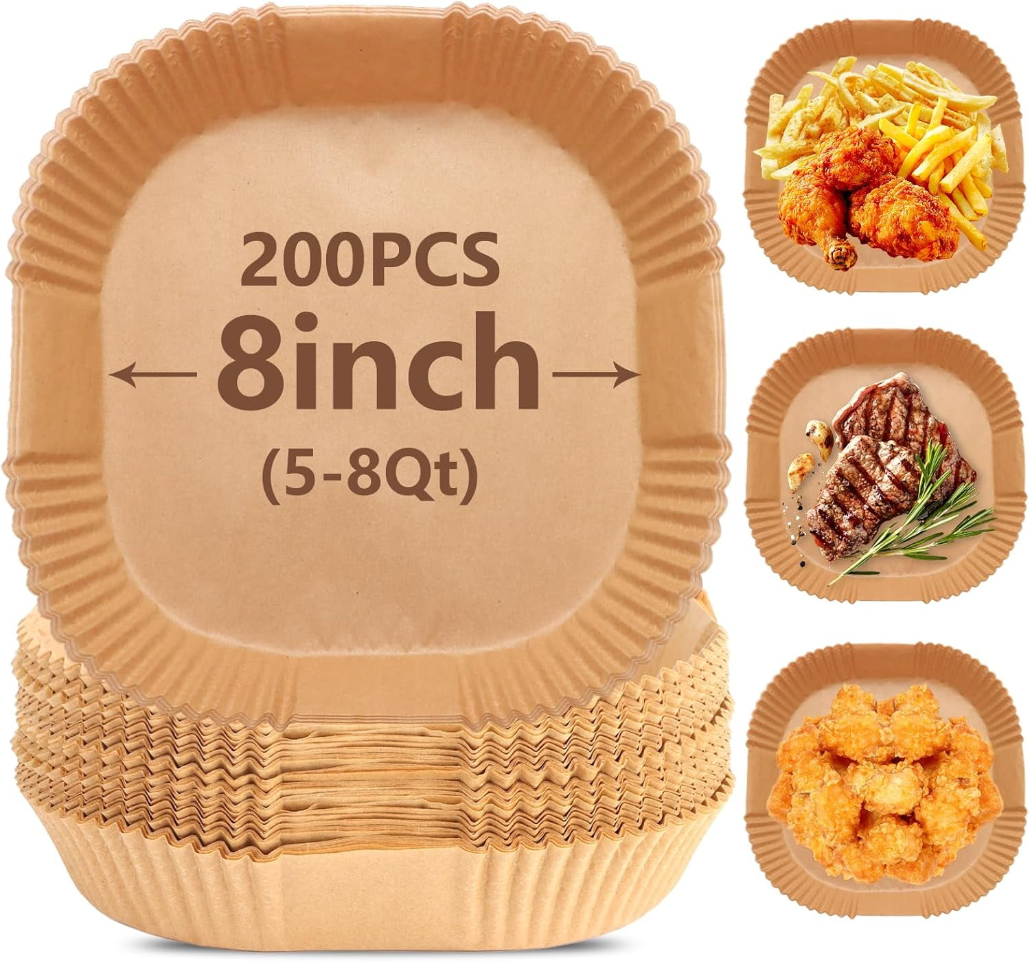 Air Fryer Liners Disposable, 200 count Non- Disposable Airfryer Liners ...