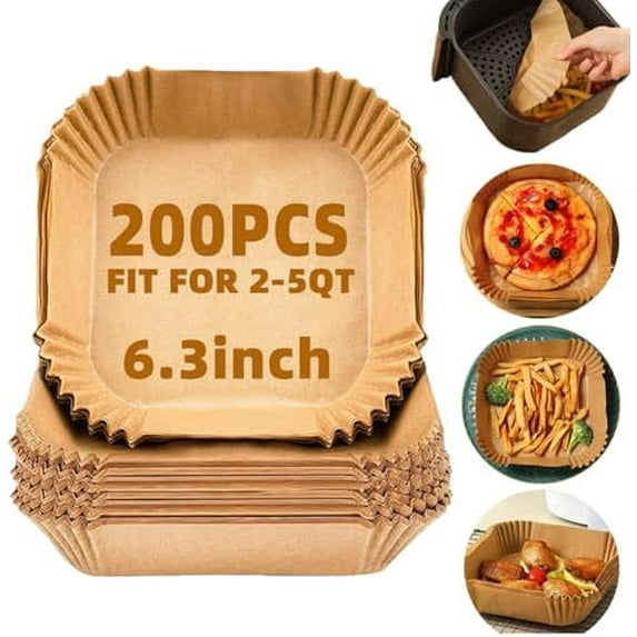Air Fryer Liners Disposable,200Pcs Parchment Paper, 6.3inch Disposable ...