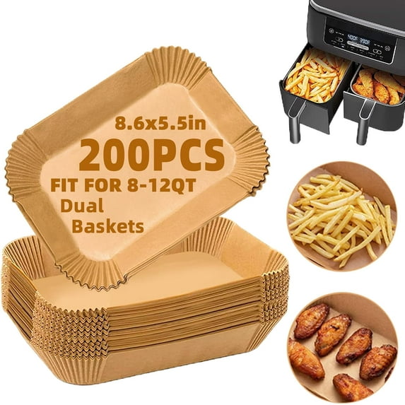 Air Fryer Liners Disposable, 200Pcs Parchment Paper,LYHOLKEER 8IN ...
