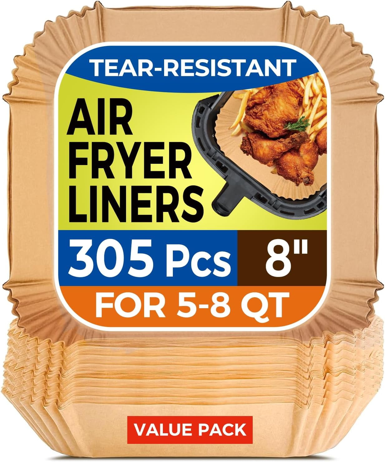 Air Fryer Liners Disposable, 305 count Unbleached Air Fryer Paper ...