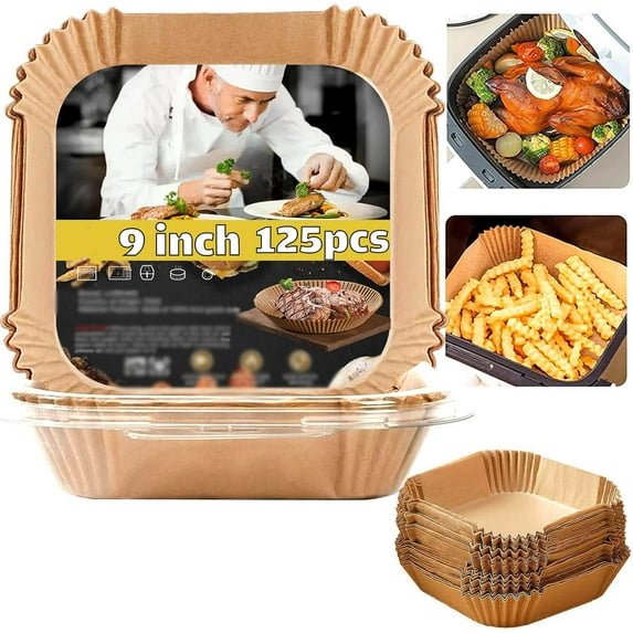Air Fryer Liners Disposable 9 Inch, 9 inch Air Fryer Liners 125 Pcs ...
