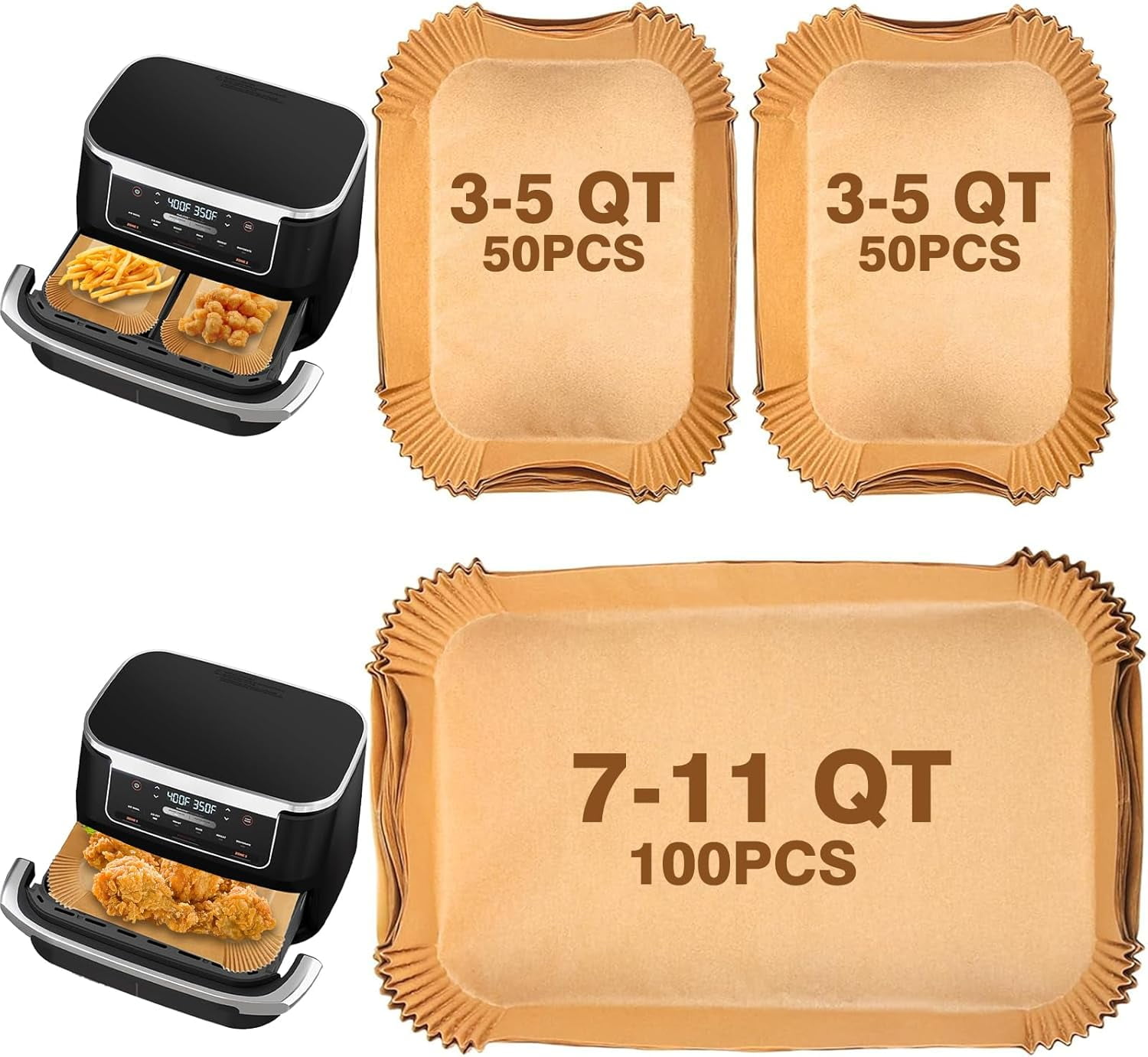 Air Fryer Liners Disposable Compatible with Ninja DZ071 Foodi 7-QT ...