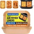 Air Fryer Liners Disposable for Dual Baskets, 200Pcs Rectangle ...