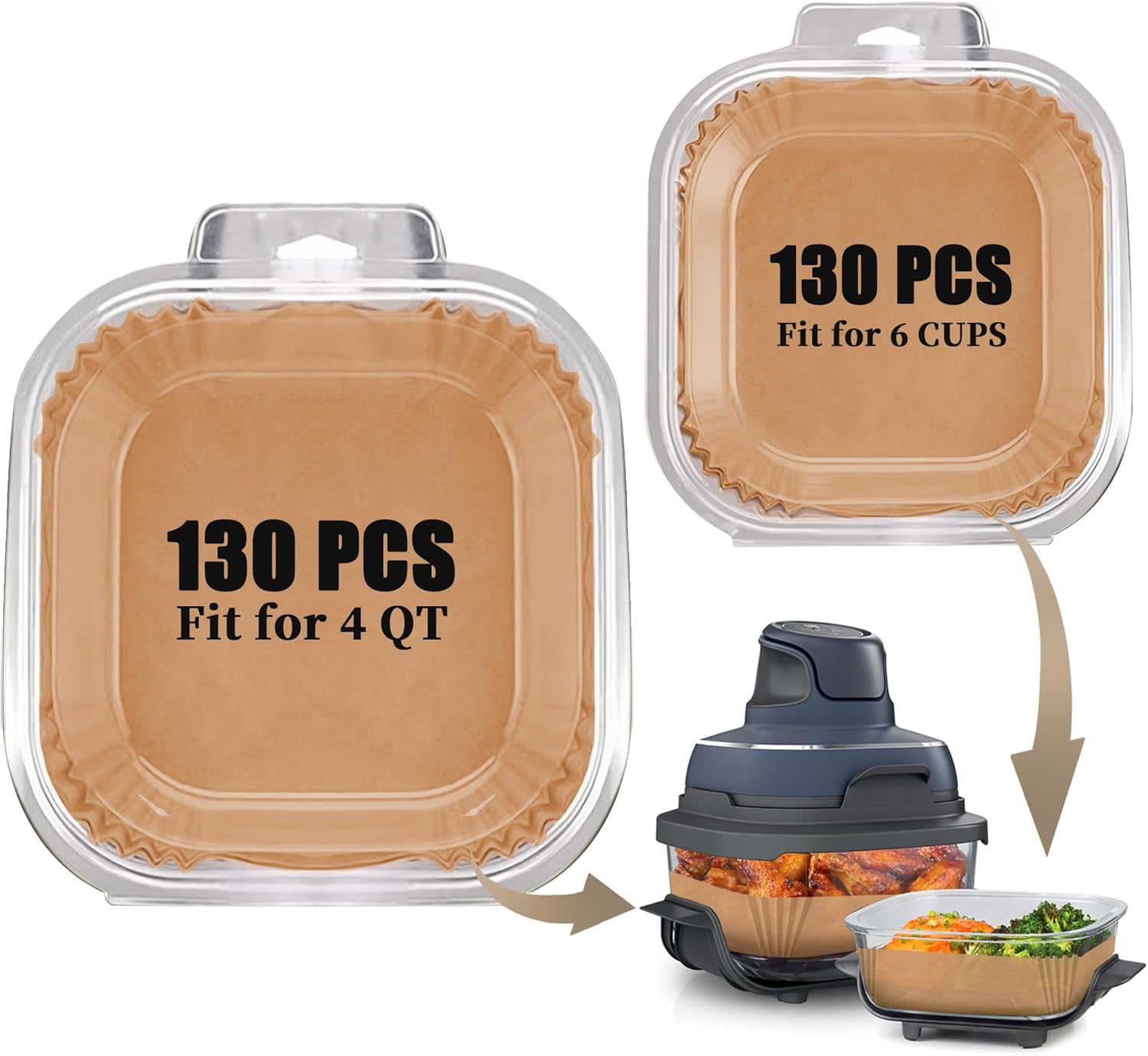 Air Fryer Liners Disposable for Ninja Crispi, 260 PCS Parchment Paper ...