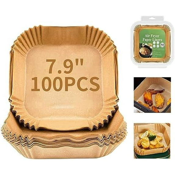 Air Fryer Liners Disposable Square, 100PCS 7.9 INCH Airfryer Liners ...