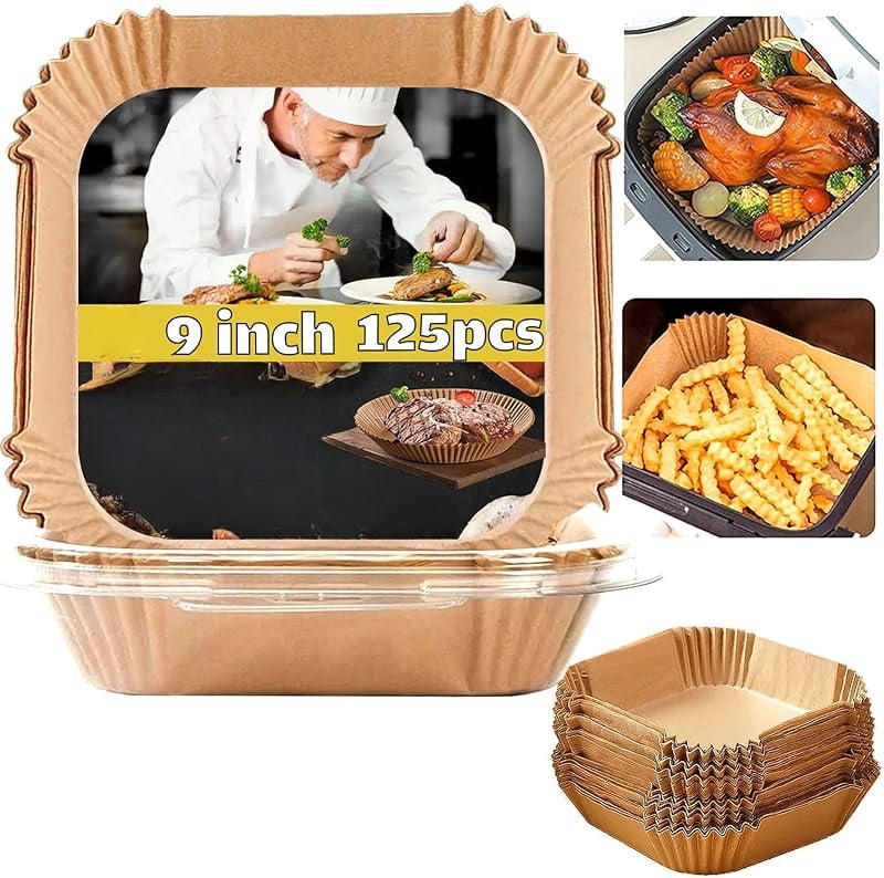 Air Fryer Liners Disposable Square 9 Inch, 125 Pcs Large Square Air ...