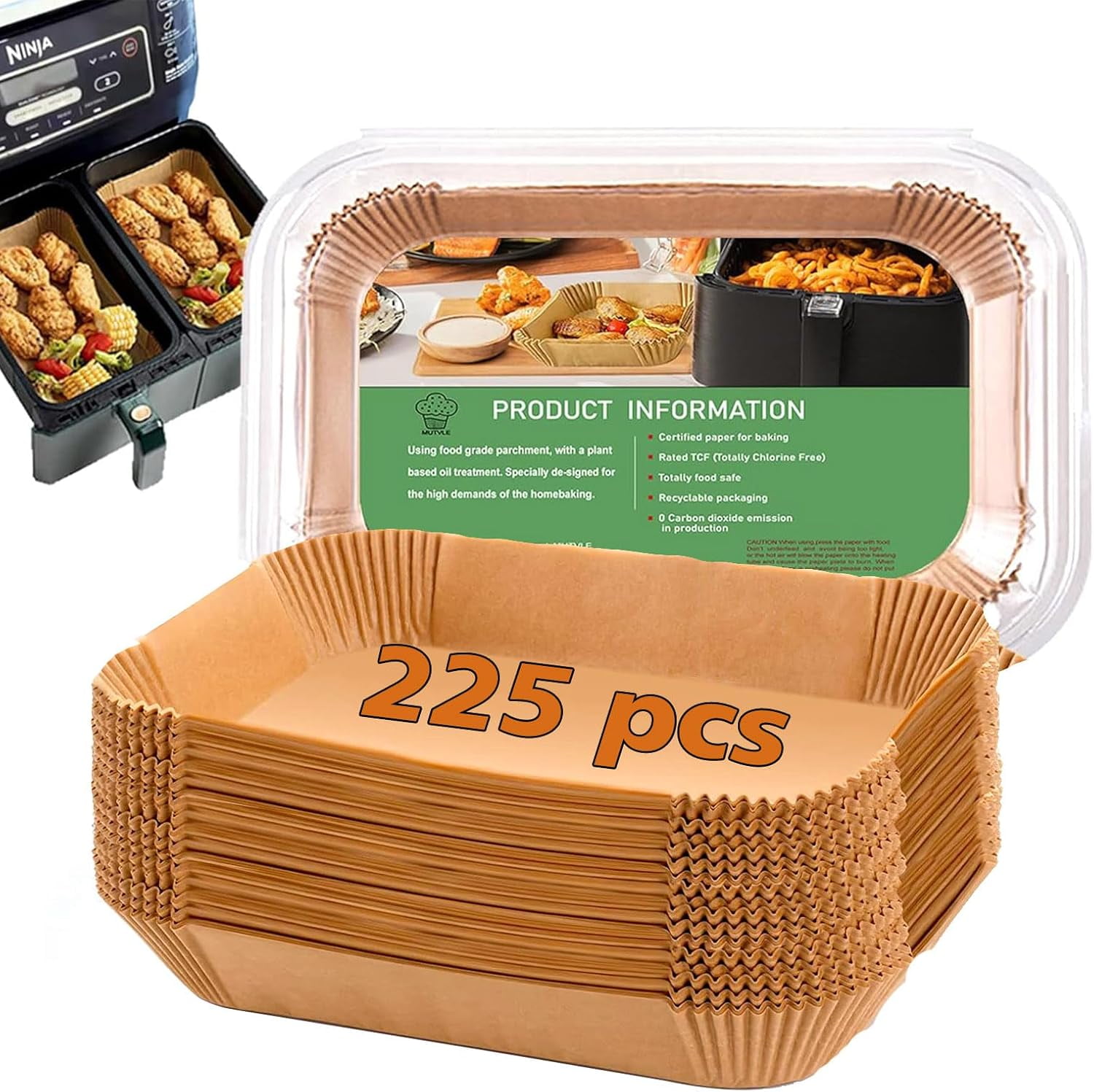 Air Fryer Liners for Ninja Dual, Air Fryer Parchment Paper Liners ...