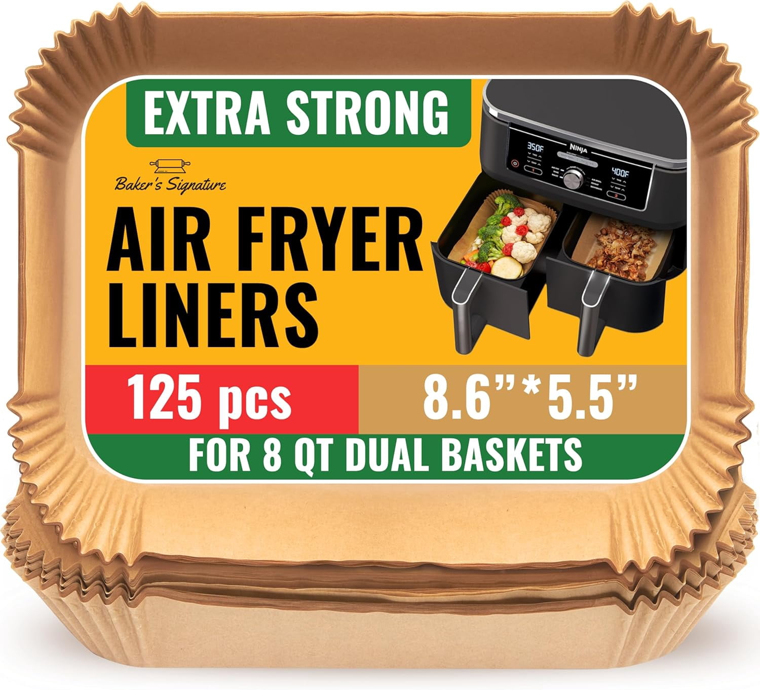 Air Fryer Liners for Ninja Foodi Dual – 125Pcs Disposable Parchment ...