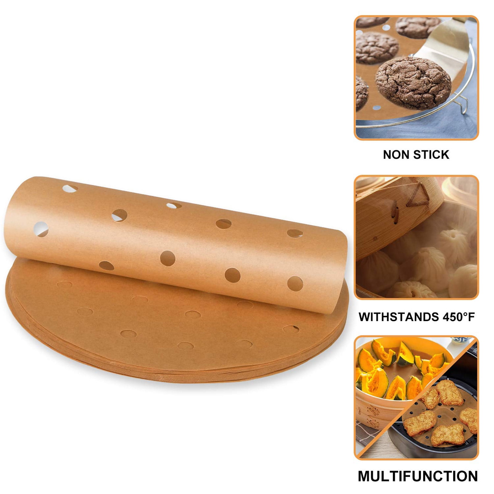 Air Fryer Liners, Perforated Parchment Paper Sheets for Baking ...