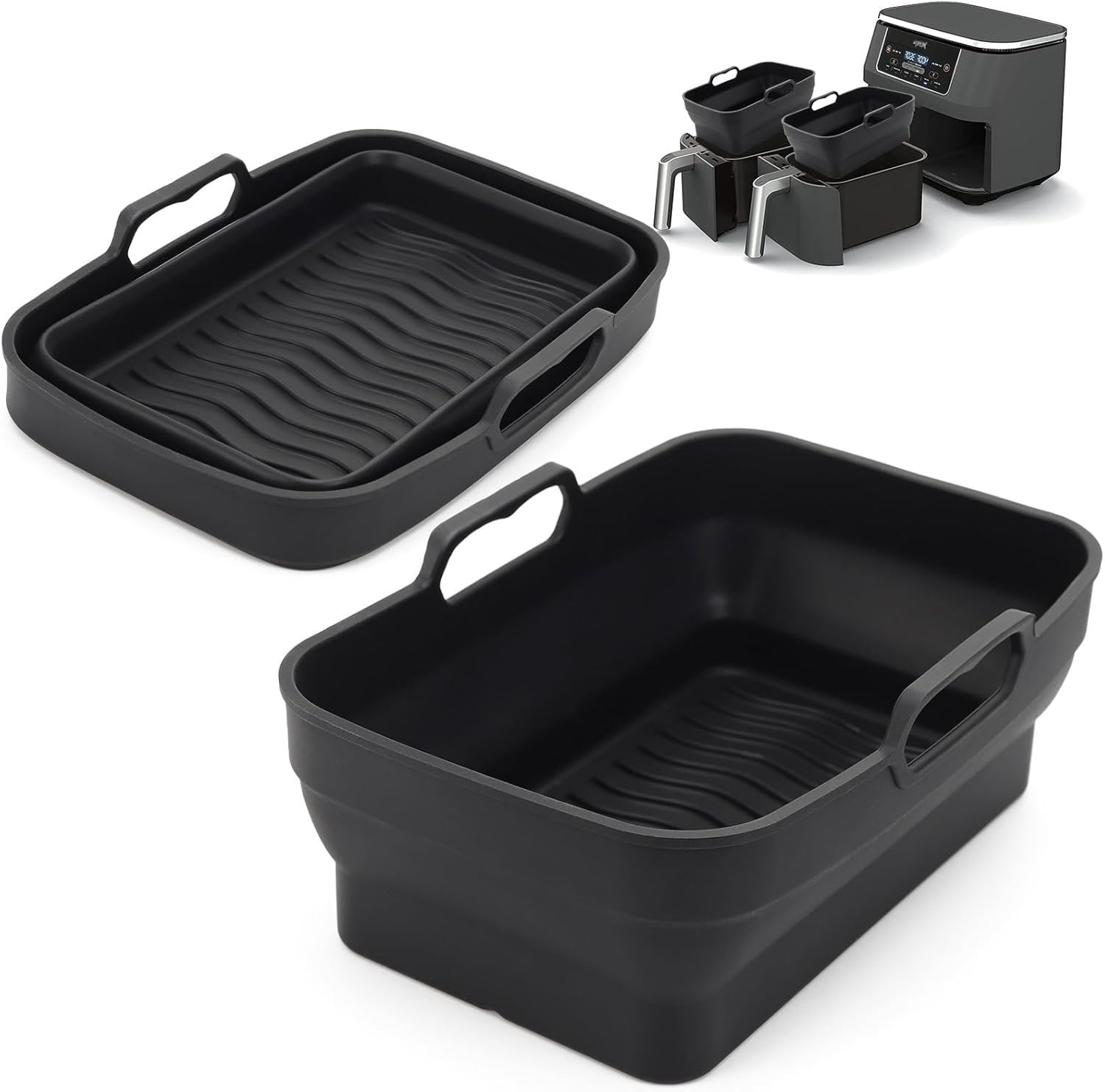 Air Fryer Liners Pot for Foodi DZ090 6QT, 2 Pack Air Fryer Basket Bowl ...