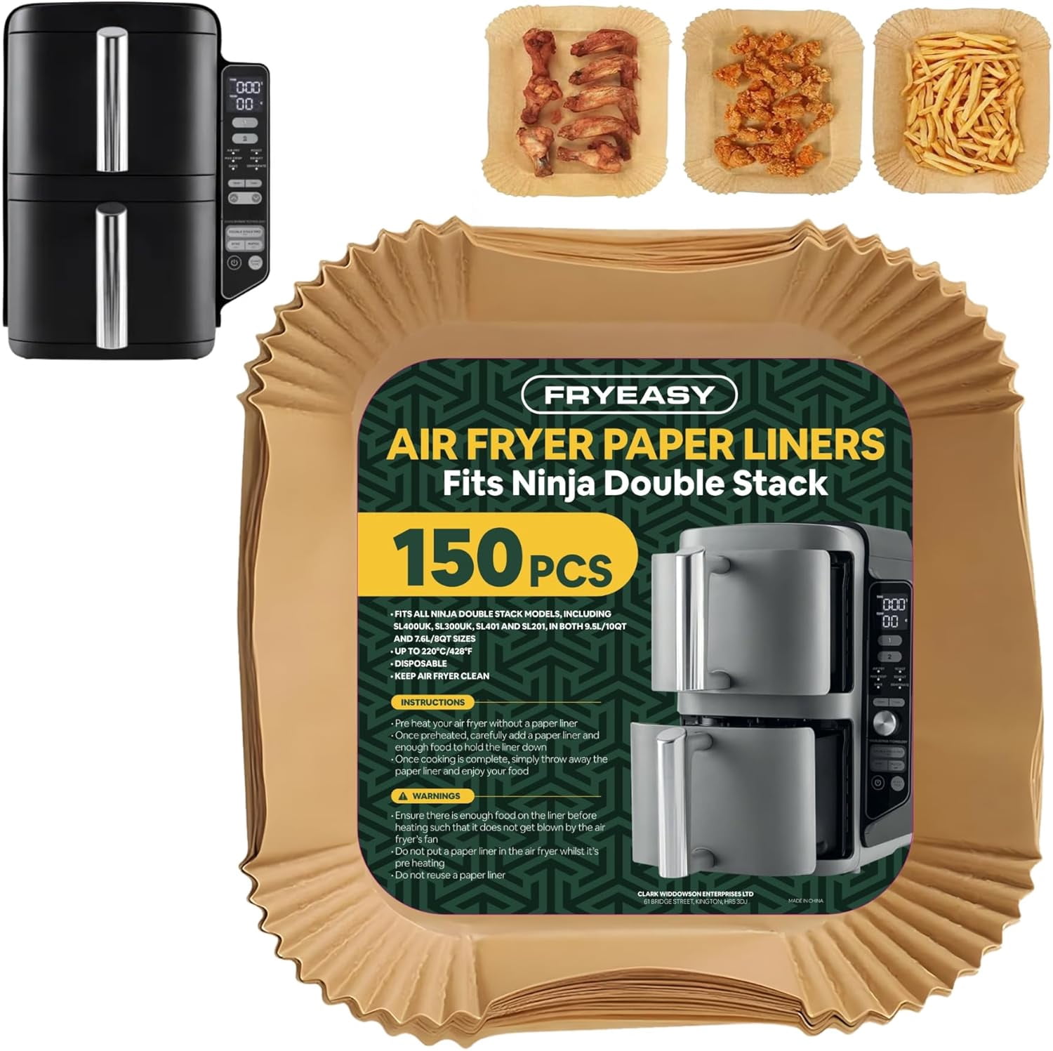 Air Fryer Liners for Ninja DoubleStack SL401 8-10QT: 150pcs Disposable ...