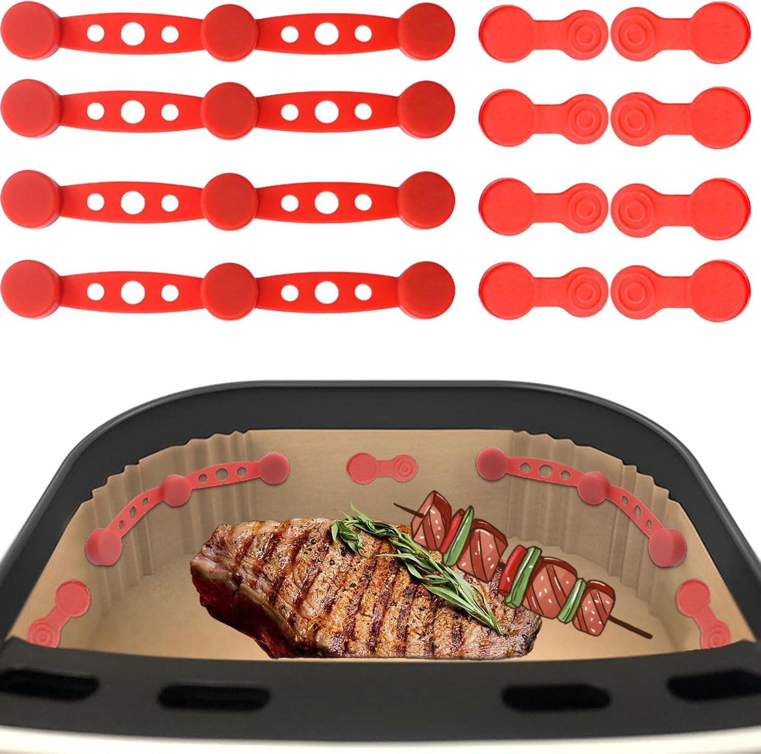 Air Fryer Magnet Silicone Buckle for Holding Down Air Fryer Parchment ...