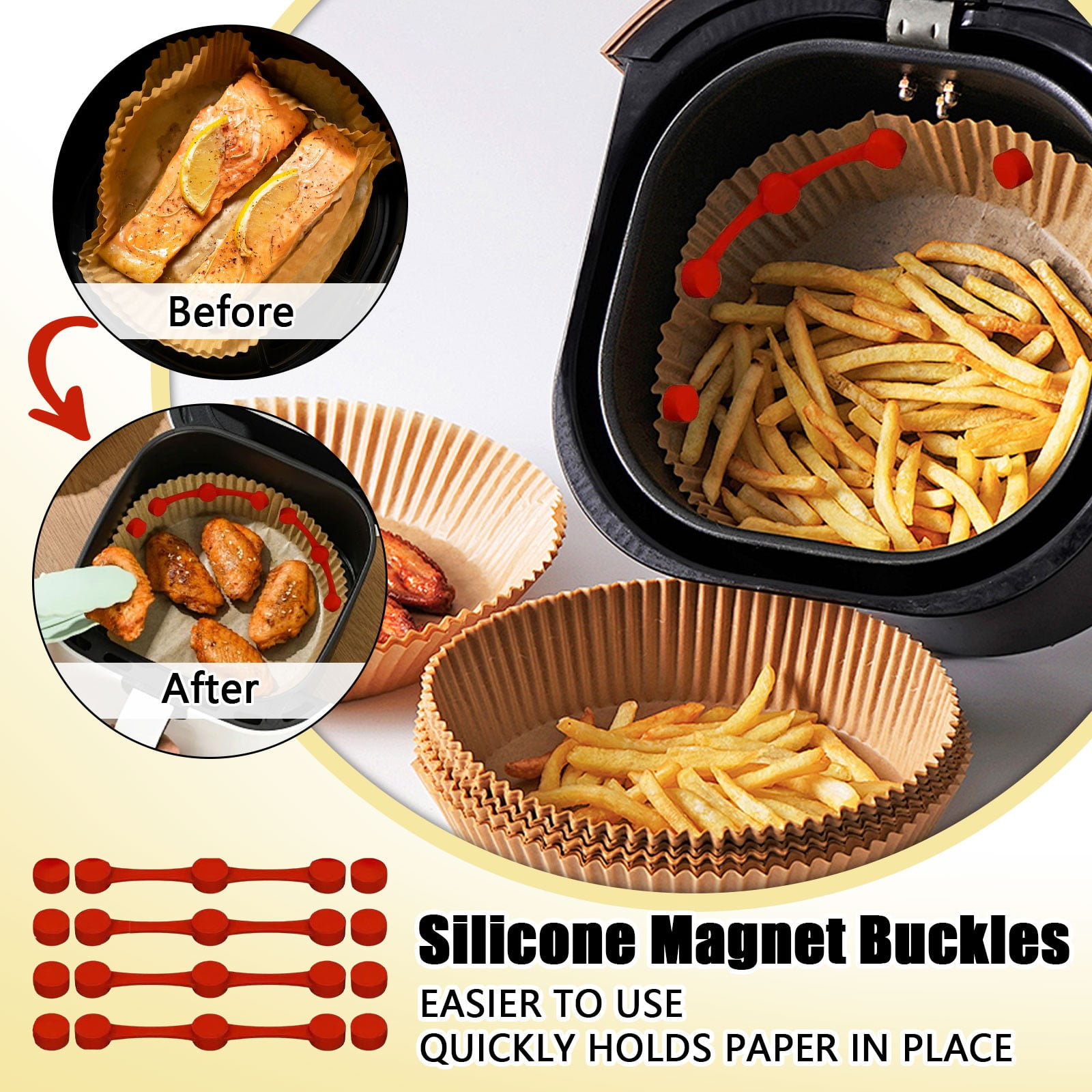 Air Fryer Magnet Silicone Buckle for Holding Down, Air Fryer Magnets ...