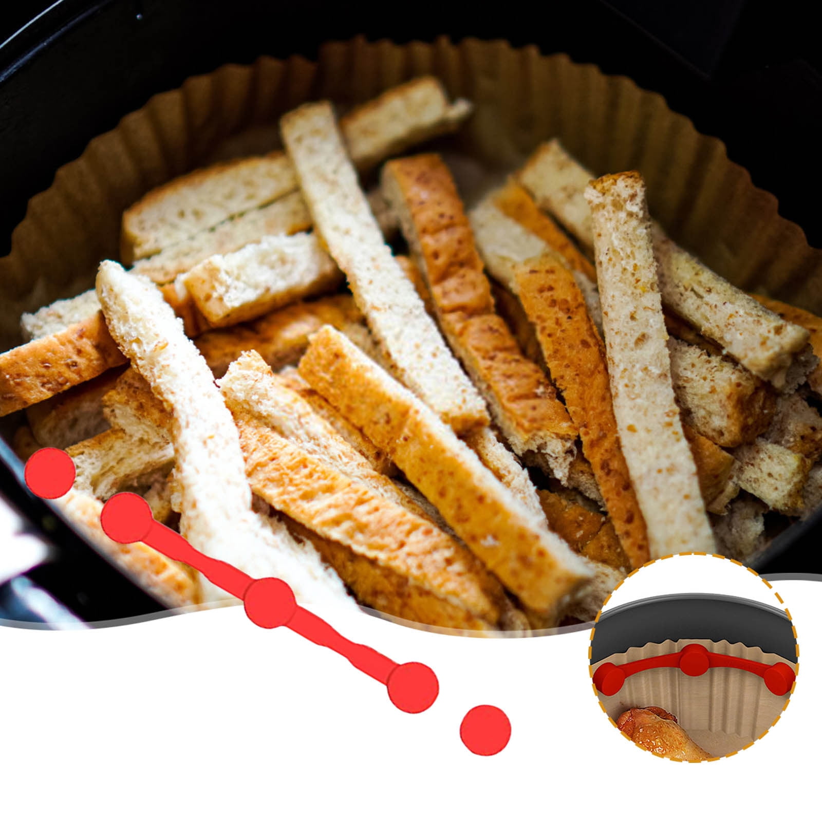 Air Fryer Magnet Silicone Buckle for Holding Down Air Fryer Parchment Paper, Lock Disposable ...