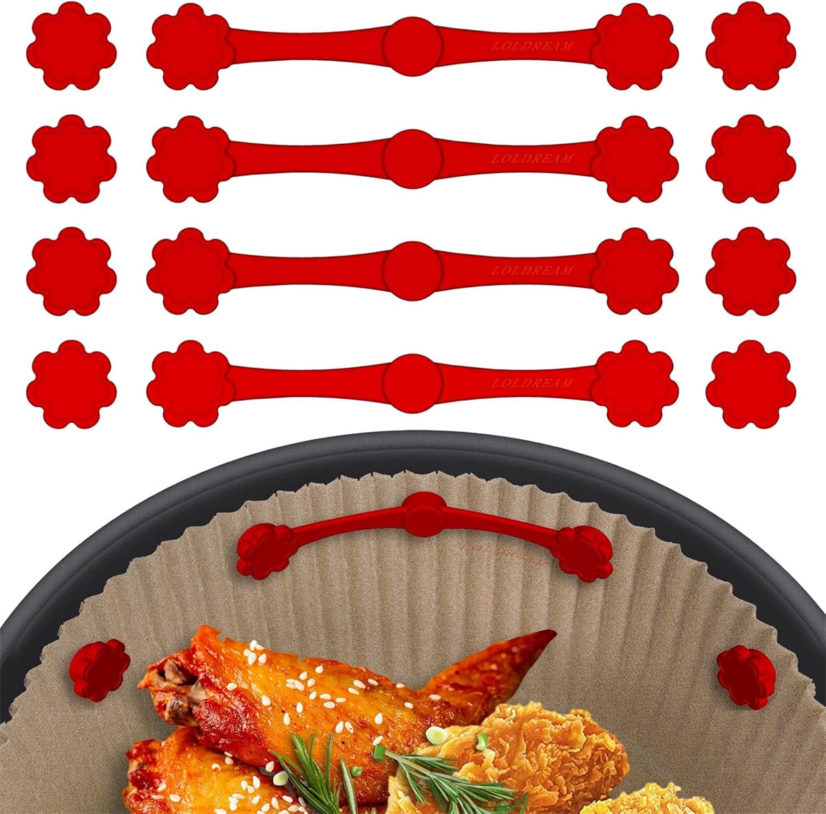 Air Fryer Magnets Silicone Buckle,4 Pcs Quick-Attach Air Fryer Liner ...