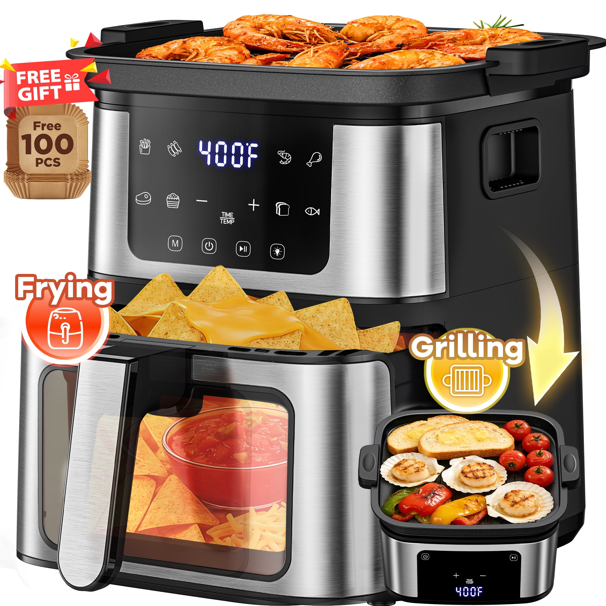 ODYAAZ Air Fryer Oven, 7.5Qt Multifunction Air Fryer, 10 Preset ...